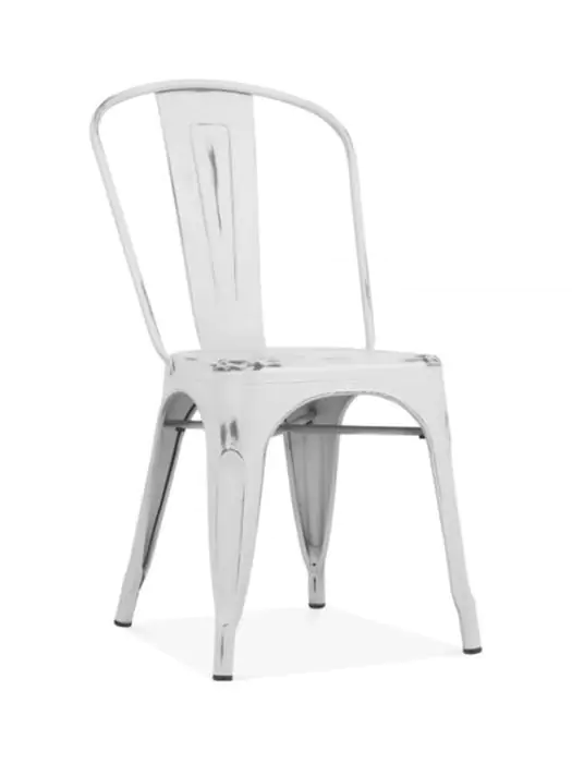 Stoel Retro - Stapelbaar - Vintage Look - Wit - G-Line
